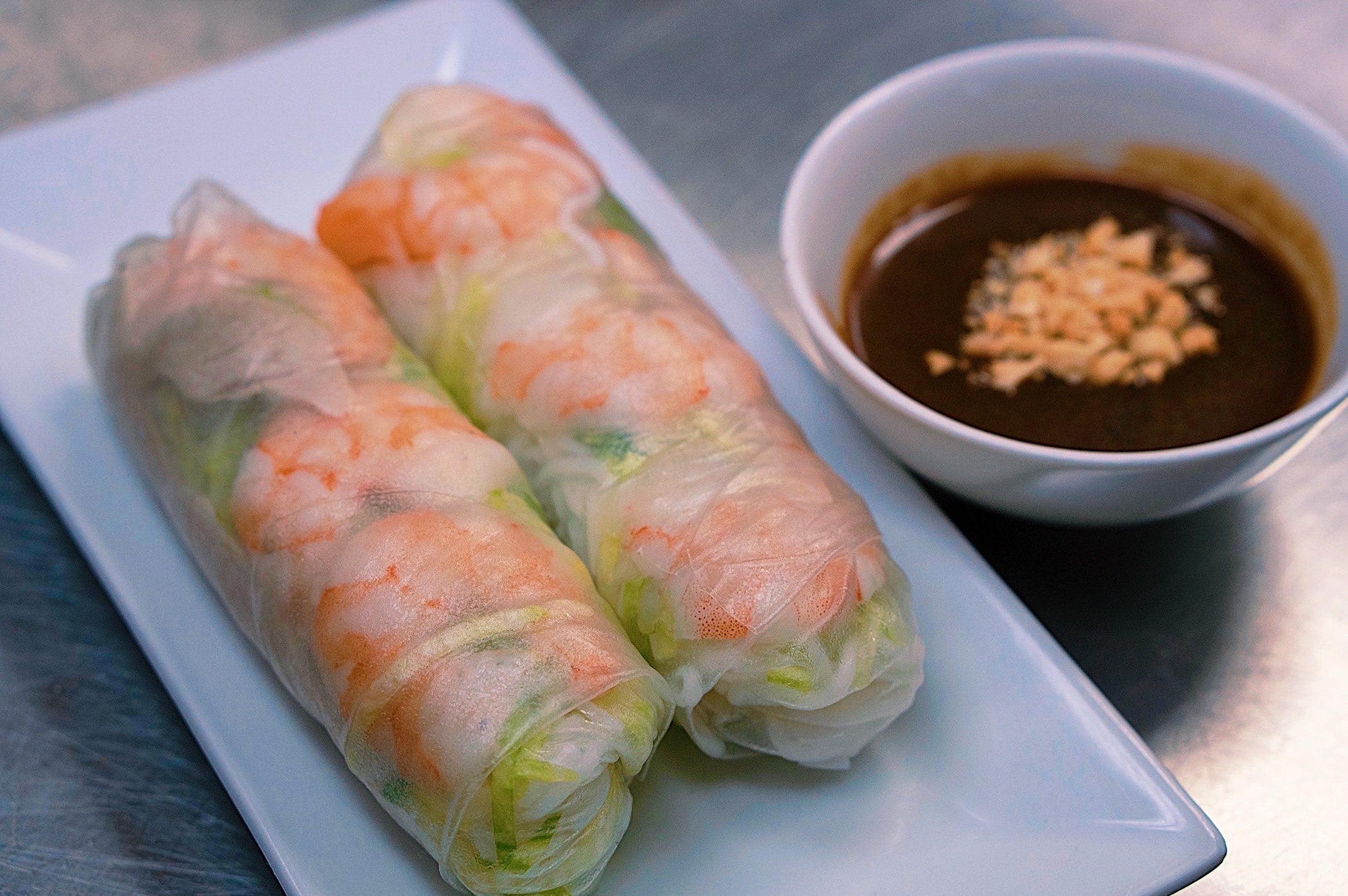 Spring rolls | bamboo pho and tea